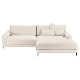 Ecksofa Inosign "Downtown, B/T/H: 272/190/84 cm L-Form" Sofas Gr. B/H/T: 272cm x 84cm x 190cm, Chenille, Recamiere rechts, beige (creme) weicher Sitzkomfort auch in Cord und Bouclé, incl. Zierkissen