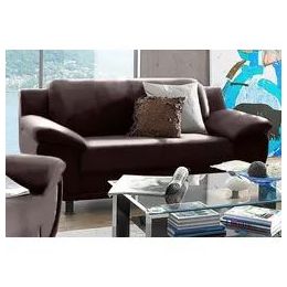 2-Sitzer Trendmanufaktur "Rondo, Breite 178 cm, breite Armlehnen, Füße schwarz" Sofas Gr. B/H/T: 178cm x 85cm x 94cm, NaturLEDER, Ohne Federkern, braun Couch wahlweise mit Federkern und in verschiedenen Bezügen bestellbar