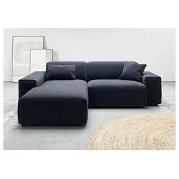 Ecksofa Andas "Glimminge L-Form auch in Breitcord, Feincord + Easy care-Bezug" Sofas Gr. B/H/T: 234cm x 71cm x 191cm, Easy care, Ottomane links, blau (dunkelblau) Breite 234, Zierkissen