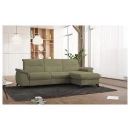 Sit & More Ecksofa SIT & MORE "Astoria L-Form" Sofas Gr. B/H/T: 260cm x 91cm x 175cm, Flachgewebe, Recamiere rechts, mit Kopfteilverstellung-mit Armlehnfunktion-ohne Relaxfunktion motorisch im Sofa 2,5-sitzig-ohne Relaxfunktion motorisch in Recamiere, grün wahlweise mit motorischer Relaxfunktion