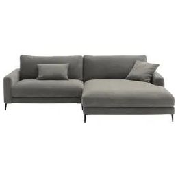 Ecksofa Inosign "Downtown Gemütliches Loungemöbel zum Relaxen L-Form" Sofas Gr. B/H/T: 272cm x 84cm x 170cm, Flachgewebe, Recamiere rechts, grau (steel) weicher Sitzkomfort, BTH: 27217084 cm