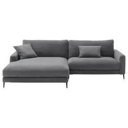 Ecksofa Inosign "Downtown Gemütliches Loungemöbel zum Relaxen L-Form" Sofas Gr. B/H/T: 272cm x 84cm x 170cm, Flachgewebe, Recamiere links, grau (anthrazit) weicher Sitzkomfort, BTH: 27217084 cm