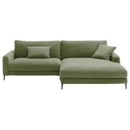 Ecksofa Inosign "Downtown Gemütliches Loungemöbel zum Relaxen L-Form" Sofas Gr. B/H/T: 272cm x 84cm x 170cm, Flachgewebe, Recamiere rechts, grün (oliv) weicher Sitzkomfort, BTH: 27217084 cm