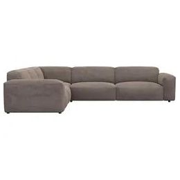 Ecksofa FLEXLUX "Lucera, super bequem durch hochwertigen Sitzaufbau mit Kaltschaum" Sofas Gr. B/H/T: 319cm x 73cm x 285cm, Struktur, Schenkel links, braun (taupe brown) modern & anschmiegsam, L-Form, Designsofa