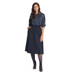 Druckkleid Vera Mont "Vera Mont Casual-Kleid mit ausgestelltem Rock" Gr. 44, Normalgrößen, blau (dark navy) Damen Kleider Materialmix