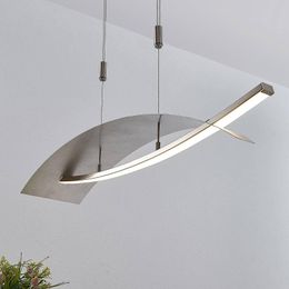 LUCANDE LED-Hängeleuchte Marija, 90,5 cm, silber, Metall