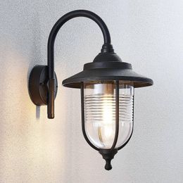 LINDBY Außenwandlampe Naisha, Diffusor mit Rillen