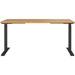 Schreibtisch Germania "Jet, elektrisch höhenverstellbar" Tische Gr. B/H/T: 160 cm x 72 cm x 80 cm, braun (navarra, eiche, nachbildung, schwarz, navarra, nachbildung) moderne Farbvariationen, Breite 120140160180 cm, Made in Germany