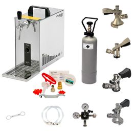 ich-zapfe Komplett Set - Zapfanlage, Bierzapfanlage, Bierkoffer, Durchlaufk&uuml;hler PYGMY 25 1-leitig Trockenk&uuml;hler, 35 Liter/h, Reinigungsset f&uuml;r Zapfanlage und 