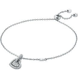 Armband Michael Kors "Schmuck Geschenk Silber 925 Armkette Pavé Herz Charm, MKC1748CZ040" Armbänder Gr. Silber 925 (Sterlingsilber), silberfarben (silberfarben, kristallweiß, kristallweiß) Damen mit Zirkonia (synth.)