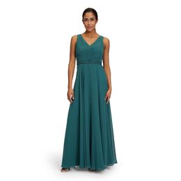 Abendkleid Vera Mont "Vera Mont mit Plissee" Gr. 40, Normalgrößen, grün (dark emerald) Damen Kleider Dekoelemente