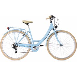 KS-Cycling Cityrad KS CYCLING "Toscana" Fahrräder Gr. 48 cm, 28 Zoll (71,12 cm), blau (hellblau, hellblau) für Damen, Kettenschaltung