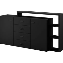 Sideboard Inosign "Bota" Sideboards Gr. B/H/T: 180 cm x 97,5 cm x 37 cm, 4, schwarz (schwarz supermatt) Breite 180 cm