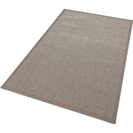 Teppich Dekowe "Naturino Rips" Teppiche Gr. B/L: 200 cm x 290 cm, 7 mm, 1 St., grau Flachgewebe, Sisal-Optik, mit Bordüre, In- und Outdoor geeignet