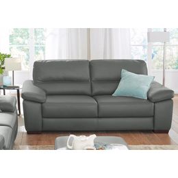 2-Sitzer Calia italia "Gaia, hochwertiges Ledersofa mit erstklassigem Sitzkomfort", grau, B:177cm H:92cm T:97cm, Leder SORRENTO - 100% Leder;Leder BULL - 100% Leder, Sofas, edles Design, in zwei hochwertigen Lederqualit&auml;ten