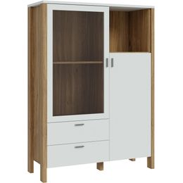 Highboard FORTE Sideboards Gr. B/H/T: 111,7 cm x 153,7 cm x 41,6 cm, 2 St., grau (mauvella eiche, secret grau)