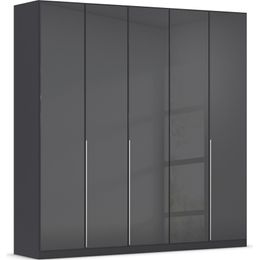 Drehtürenschrank Rauch "Kleiderschrank Kleiderschränke Schrank Garderobe AGORDO mit Glasfront" Schränke Gr. B/H/T: 226 cm x 229 cm x 54 cm, 5 St., grau (graumetallic) durchdachte Innenausstattung, in 6 Breiten und 2 Höhen MADE IN GERMANY