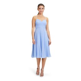 Cocktailkleid Vera Mont "Vera Mont mit Spitzeneinsatz" Gr. 42, Normalgrößen, blau (light azure) Damen Kleider Pailletten