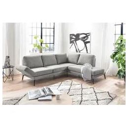 Ecksofa 3C Candy "Kairo L-Form" Sofas Gr. B/H/T: 288cm x 87cm x 223cm, Flachgewebe, Recamiere links, grau (platin) inklusive Drehsitz, Armlehnen- und Rückenverstellung