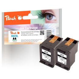 Peach 2 x Druckköpfe schwarz ersetzt HP No. 62XL bk*2