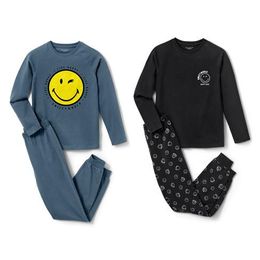 Tchibo 2 Kinder-Pyjamas »Smiley« - Blau - Kinder - Gr.: 146/152