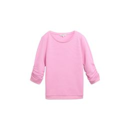 Tom Tailor Denim Damen Strukturiertes Sweatshirt, rosa, Uni, Gr. L