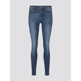 Tom Tailor Denim Damen Jona Extra Skinny Jeans mit recyceltem Polyester, blau, Uni, Gr. 32/30