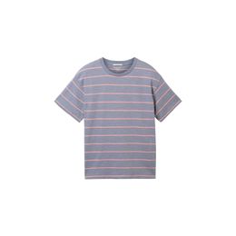 Tom Tailor Jungen Oversized T-Shirt mit Bio-Baumwolle, blau, Streifenmuster, Gr. 152