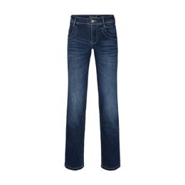 Tom Tailor Damen Alexa Straight Jeans mit Bio-Baumwolle, blau, Logo Print, Gr. 26/30