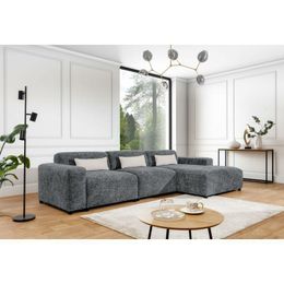 Ecksofa rolia max L-Form Polstercouch mit Ottomane EM7-1 Grau - Furnix