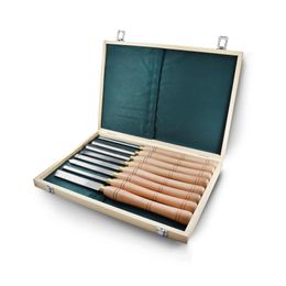 BAMATO HSS-Drechseleisen 8-teilig in Holzbox
