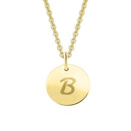 Kette mit Anhänger ONE ELEMENT "Buchstabe B Buchstaben aus 333 Gelbgold Ø 11,0 mm" Halsketten Gr. Gelbgold 333, goldfarben (gold) Damen Schmuckset - Set mit verstellbarer Halskette