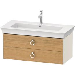 Duravit White Tulip, Waschtischunterbau wandhängend, Breite 984 x Tiefe 458mm, mit 2 Schubkästen, mit Griff, WT43520