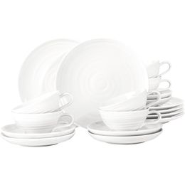 Teeservice Seltmann Weiden "Geschirr-Set, 18 Teile, Terra, klein" Geschirr-Sets Gr. 18 tlg., weiß Reliefweiss, Made in Germany