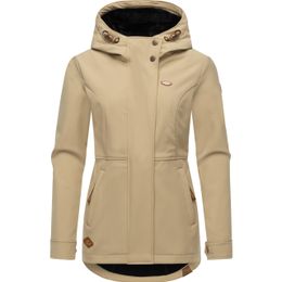 Softshelljacke Ragwear "Yba" Gr. L (40), beige (taupe), Damen, Softshell, Außenmaterial: 97% Polyester, 3% Elasthan, Innenmaterial: 100% Polyester, Jacken, sportliche Damen Outdoorjacke mit Kapuze