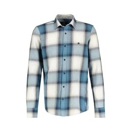 Karohemd Lerros "Lerros Langarmhemd, kariert" Gr. 4XL, extraweit, blau (frosted blue) Herren Hemden