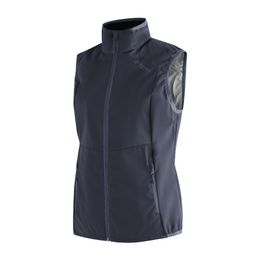 Softshellweste Maier Sports "Brims Vest W", Damen, Gr. 36, blau (dunkelblau), 100% Polyester (recycelt), Westen, atmungsaktive Damen Weste, wasserabweisende Outdoorweste