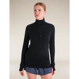 Icebreaker Merinomix 125 ZoneKnit™ Half-Zip-Thermo-Langarmshirt - Frau - Black/graphite - Größe S