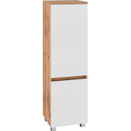 Midischrank Welltime "Lucca" Schränke Gr. B/H/T: 40 cm x 135 cm x 35 cm, 2 St., weiß (eichefarben, weiß) Bad-Midischrank