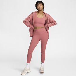 Nike Zenvy Rib 7/8-Leggings mit sanftem Halt und hohem Taillenbund für Damen - Pink