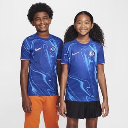 FC Chelsea 2024/25 Stadium Home Nike Replika-Fußballtrikot mit Dri-FIT-Technologie (ältere Kinder) - Blau