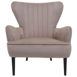Lounge-Sessel MCW-K37, Cocktailsessel Polstersessel Sessel, Samt (280g/m&sup2;) ~ taupe
