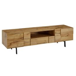 WOHNLING TV Schrank 160x46x43 cm Lowboard Holz Fernsehkommode Fernsehschrank