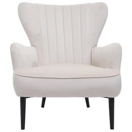 Lounge-Sessel MCW-K37, Cocktailsessel Polstersessel Sessel, Samt ~ creme-beige