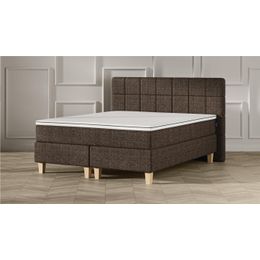 EMMA Classic Boxspringbett - braun - 180x200 cm - Kopfteil Romantisch - Natur Füße