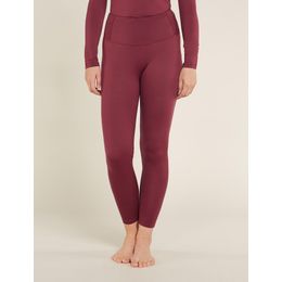 Icebreaker Merino 260 Tech High Rise Thermo-Leggings - Frau - Port - Größe XS