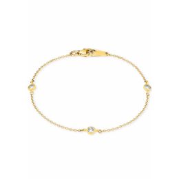 Goldarmband Amor "2014152" Armbänder Gr. Gelbgold 375, gelb (gelbgold, 375, weiß) Damen mit Zirkonia (synth.)