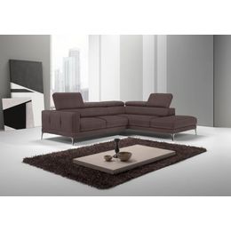 Ecksofa Egoitaliano "Claudie, Designsofa mit extrakomfortablem Sitzkomfort", braun (mokka), B:268cm H:97cm T:226cm, Luxus-Microfaser (100% Polyester) Leder &raquo;BULL&laquo; (echtes Rindsleder). Geschliffenes, pigmentiertes und behandeltes Rindsleder mit einer Dicke von 1, 3-1, 5 mm. Dieses Leder zeigt eine ziemlich weiche Hand mit einem halb undurchsichtigen Aussehen. Es handelt sich um ein gesch&uuml;tztes Lede