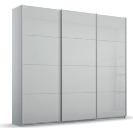 Schwebetürenschrank Rauch "Koluna" Schränke Gr. B/H/T: 203 cm x 229 cm x 62 cm, 3 St., grau (seidengrau, glas seidengrau) Glasfront, inkl. 2 Innenschubladen sowie extra Böden