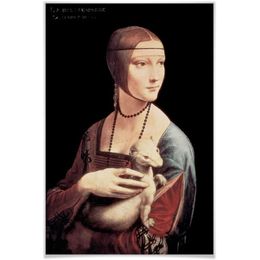 Poster Wall-Art "Dame mit Hermelin" Bilder Gr. B/H/T: 90 cm x 140 cm x 0,1 cm, Menschen, 1 St., bunt Poster ohne Bilderrahmen